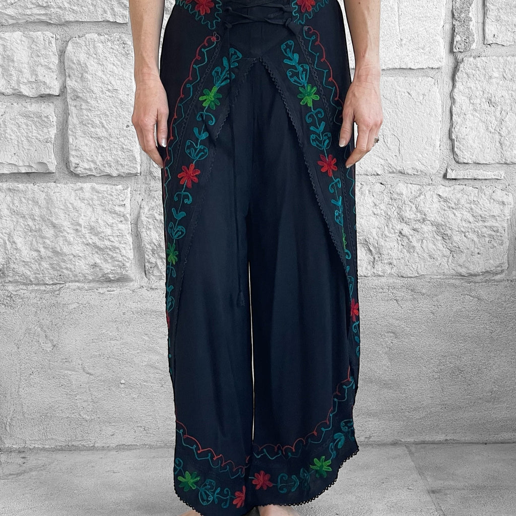 'Split' Indian Rayon Pants - Black – Zootzu Garb
