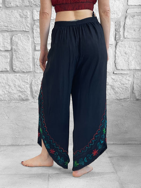 'Split' Indian Rayon Pants - Black – Zootzu Garb