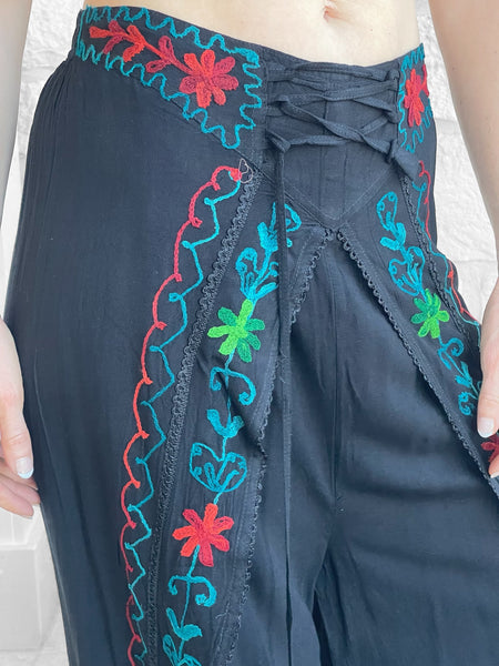 'Split' Indian Rayon Pants - Black – Zootzu Garb