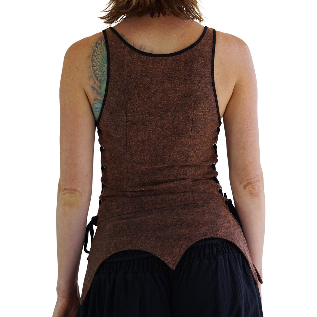 'Long Petal Vest' Viking Bodice - Stone Brown – Zootzu Garb