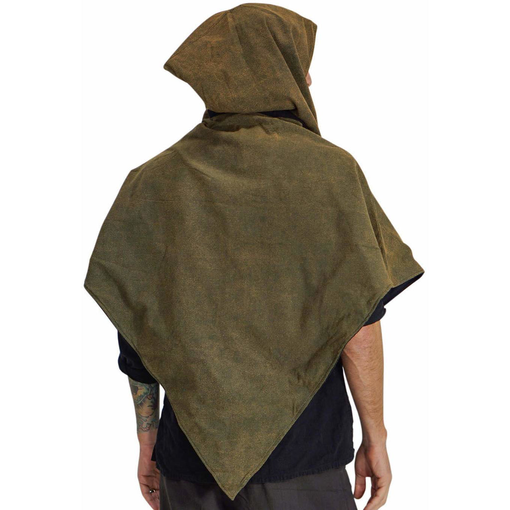 'Hooded Cowl' Medieval Half Cloak - Stone Green/Black – Zootzu Garb