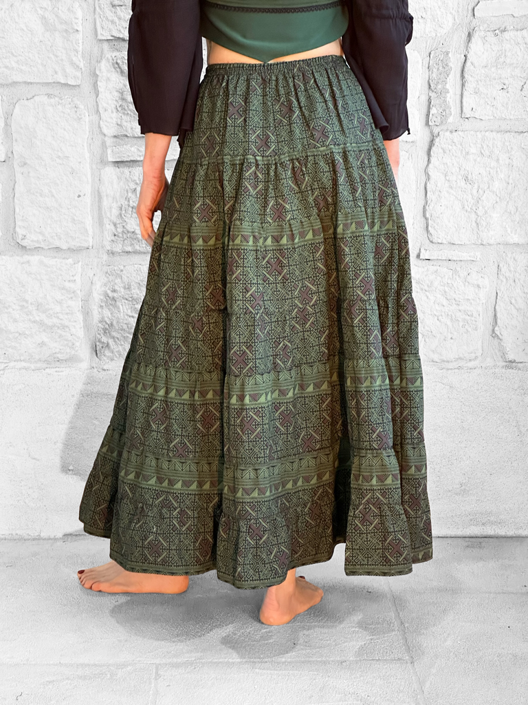 'Nomad' Long Skirt - Green – Zootzu Garb